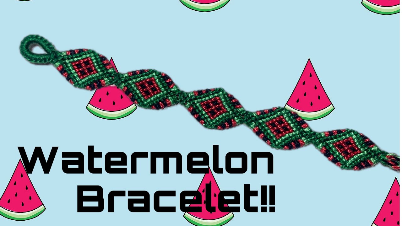 Shaped Watermelon Friendship Bracelet Tutorial 🍉 - YouTube