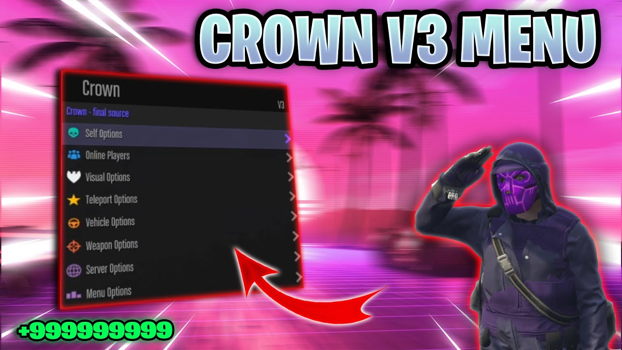 FiveM Cheat | Crown V3 Mod Menu | Steal Inventories | Add Money ...
