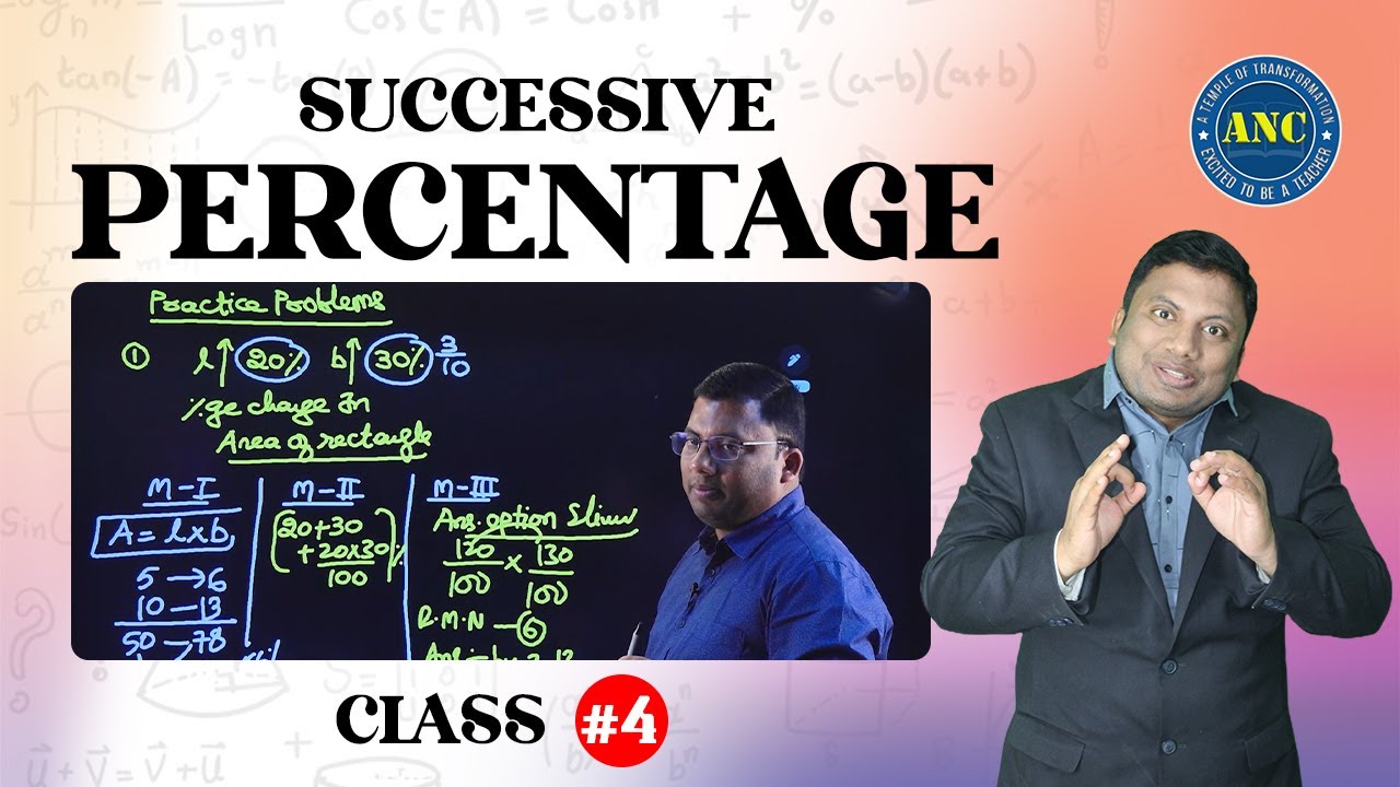 Successive Percentage Change : Class 4 || Percentage Change || Bank Exams/CAT || Anil Nair - YouTube