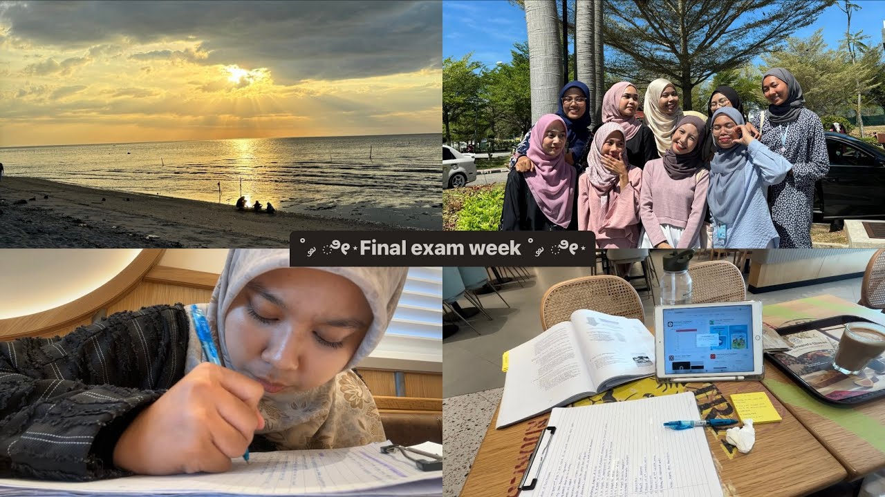 Finals week : Study, going to the beach and cafes ˚ ༘ ೀ⋆｡˚ - YouTube