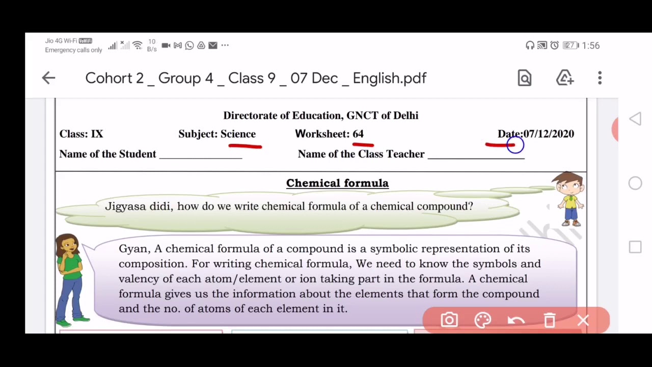 Class-9 Science Worksheets-64 Date-7/12/2020 English medium - YouTube