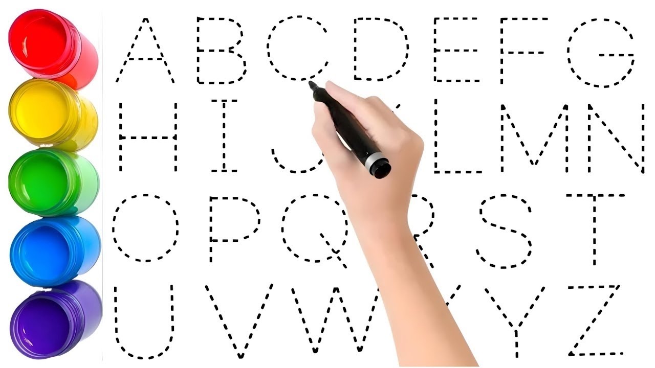 capital letter alphabet, 1234 number join and colouring // - YouTube