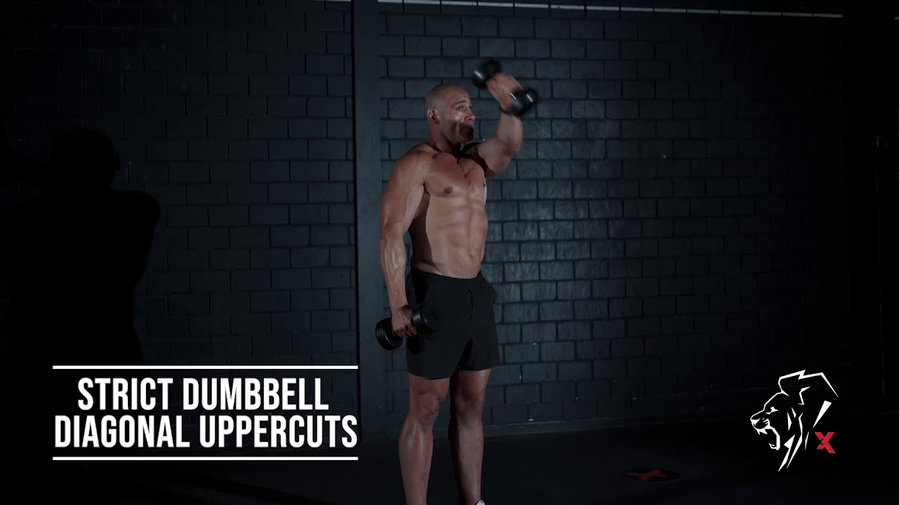 Strict Dumbbell Diagonal Uppercuts - YouTube