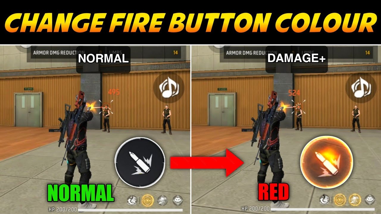 How To Change Fire Button Colour In Free Fire | Fire Button Red Kaise ...