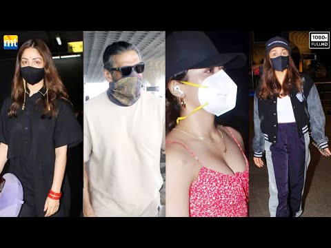 Alia Bhatt wears RK's Cap. National Crush Rashmika. Anna Suniel Shetty. Yami Gautam at airport