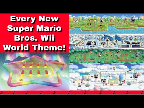 New Super Mario Bros. Wii - All World Map Themes - YouTube