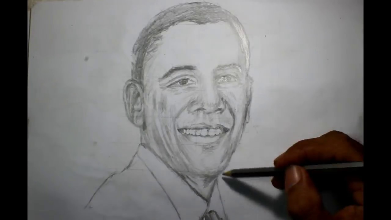 How to Draw Presidents Barack Obama|วิธีการวาดประธานาธิบดี Barack Obama ...