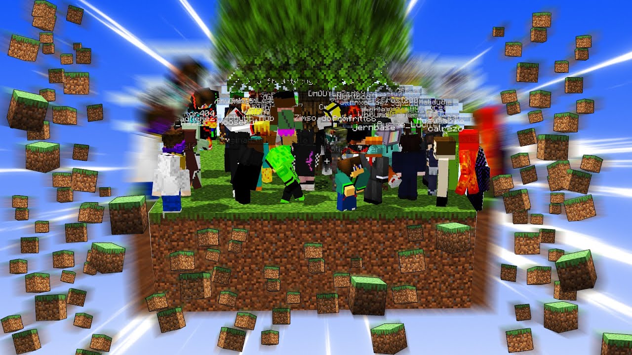Minecraft 100 Player Skyblock but it's inventory link... - YouTube