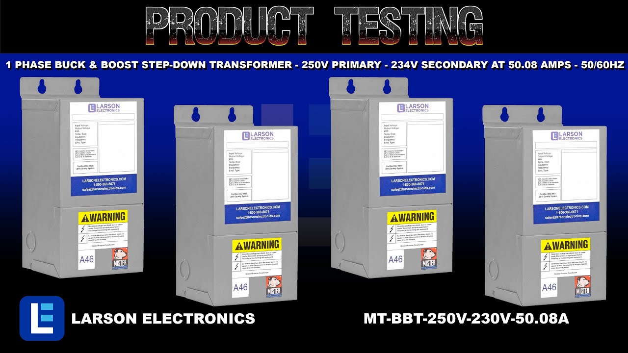 1 Phase Buck & Boost Step-Down Transformer - 250V Primary - 234V ...
