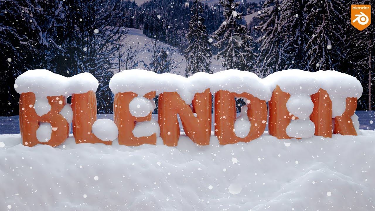 Blender Snow Text Effect || Under 4min || Blender 3.0 || Blender ...