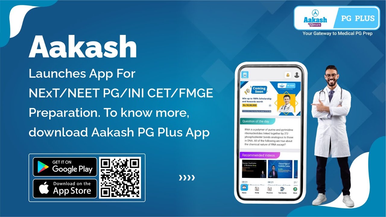 Aakash Launches App for NExT/NEET PG/INI CET/FMGE Preparation | Aakash PG Plus - YouTube