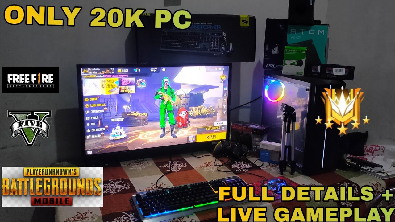 Best gaming pc build in 20k | best freefire gaming pc build 2021| cheap ...
