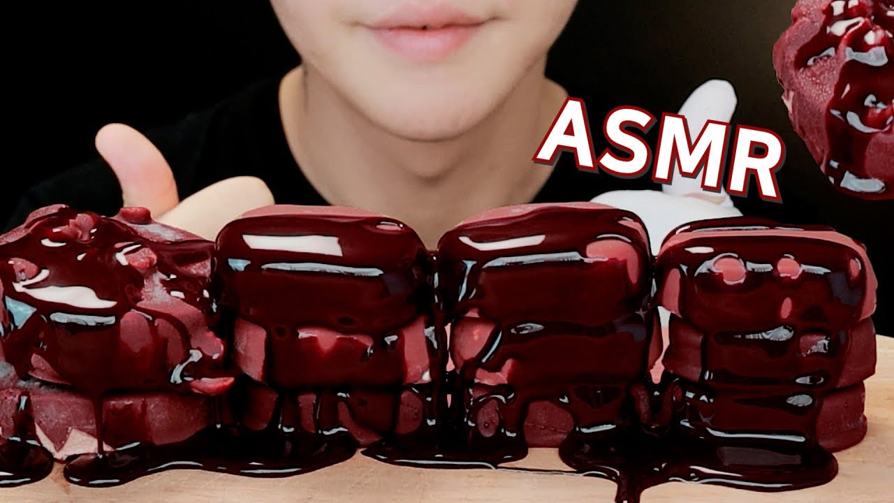 Asmr 초콜릿시럽 티코 구구 아이크스림 리얼사운드 먹방ㅣchocolate Syrup Ice Cream Eating Sound