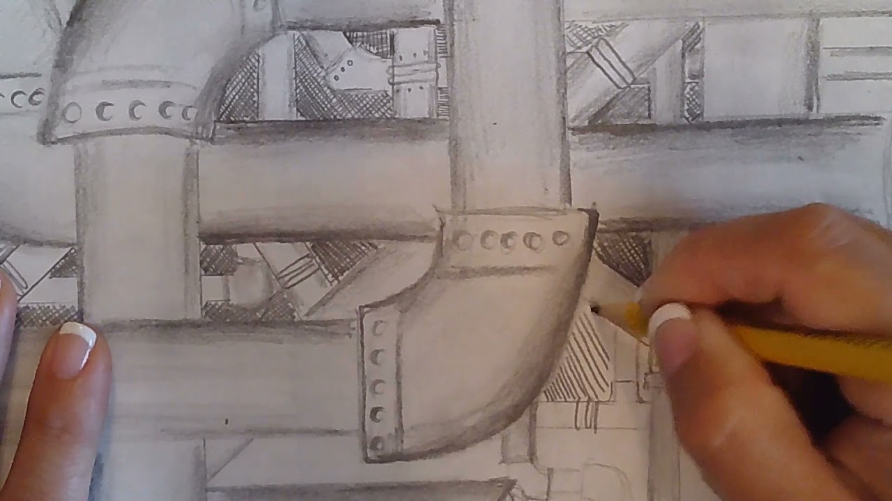 6th Pipes Video 3 Crosshatching and deep Shading - YouTube