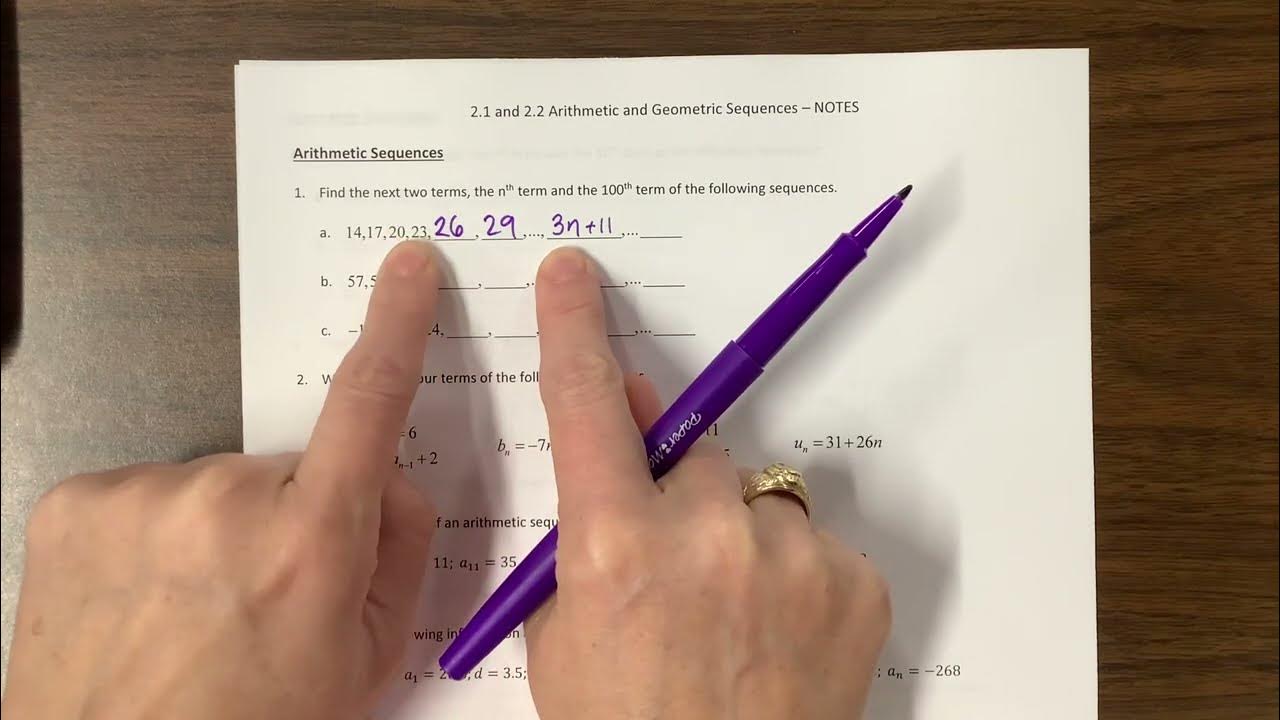 Arithmetic Sequences for AP PreCal (1st video) - YouTube