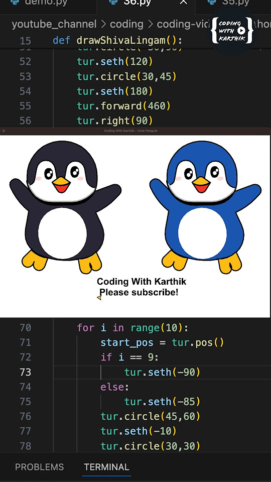 Cute Penguin ๐ Python Turtle New Graphics 35 Short ๐ป Latest Graphics 2024 Python Turtle