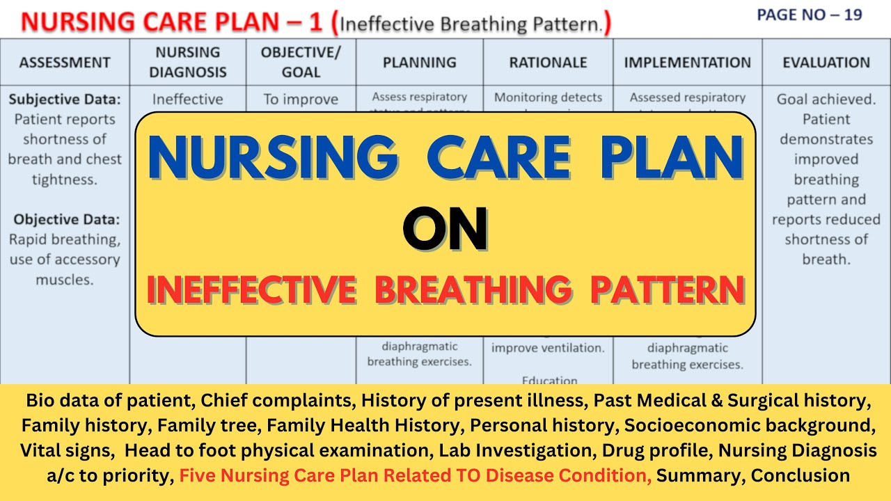 Nursing Care Plan On Ineffective Breathing Pattern | NCP on Ineffective ...