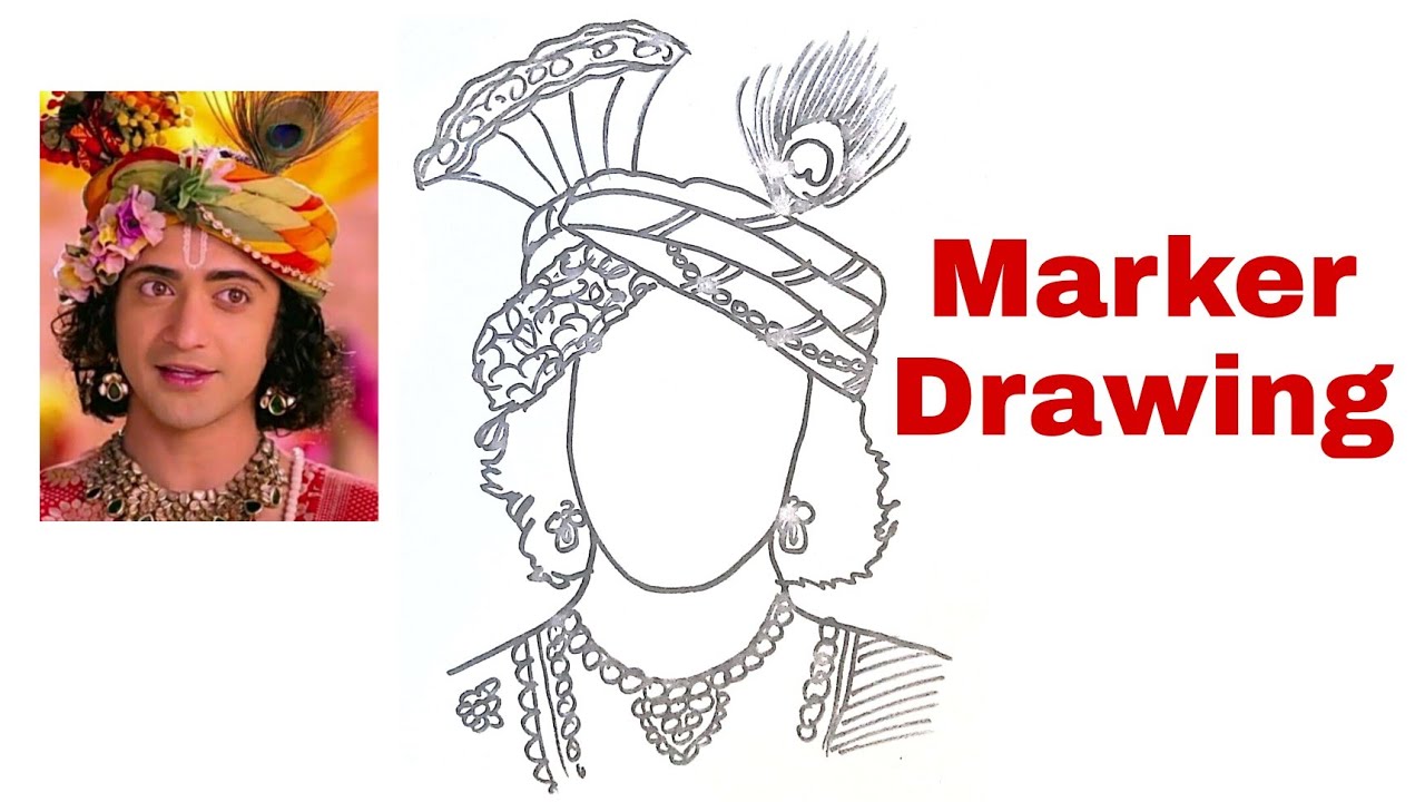 Sumedh Mudgalkar drawing by Marker // Radhakrishna serial // Lord ...