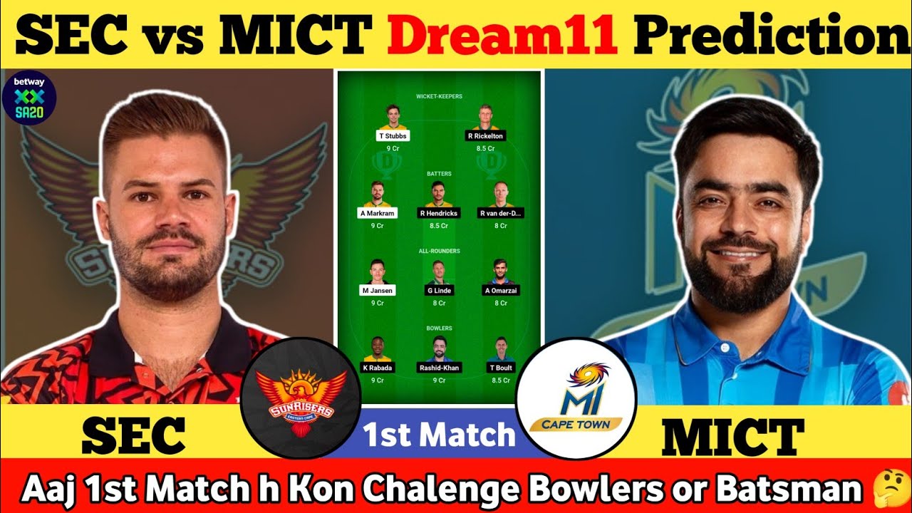SEC VS MICT Dream11 Team || Sec vs Mict Dream11 Prediction || SEC VS ...