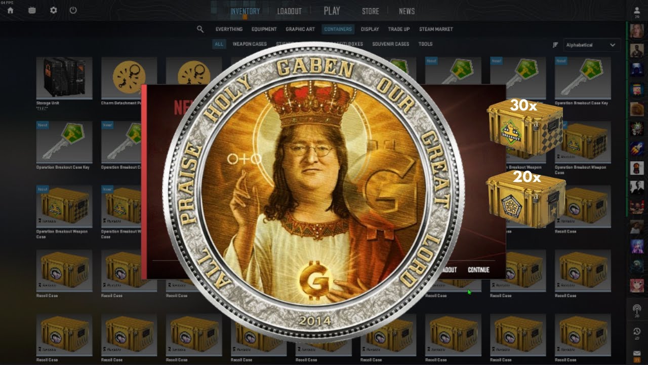 THANKS LORD Gaben.... Opening 30x breakout case and 20x chroma case ...
