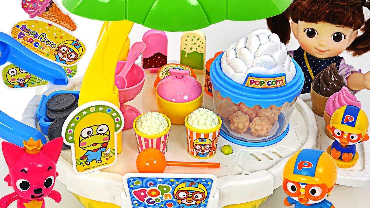 Let's play Pororo Popcorn Cart with Kongsuni! | PinkyPopToy - YouTube
