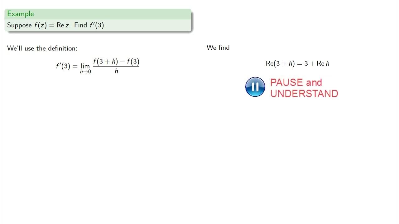 Derivatives of Complex Functions - YouTube