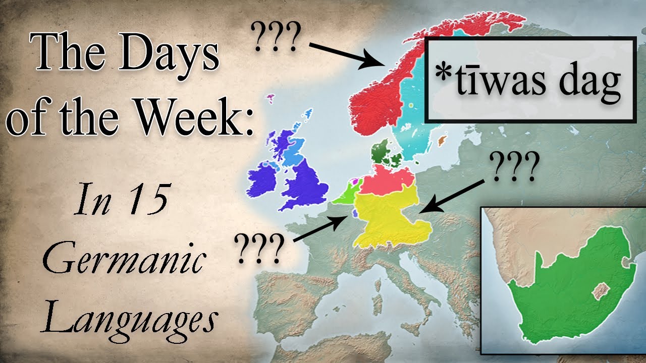 Language Comparison: The Days of the Week in 15 Germanic Languages ...