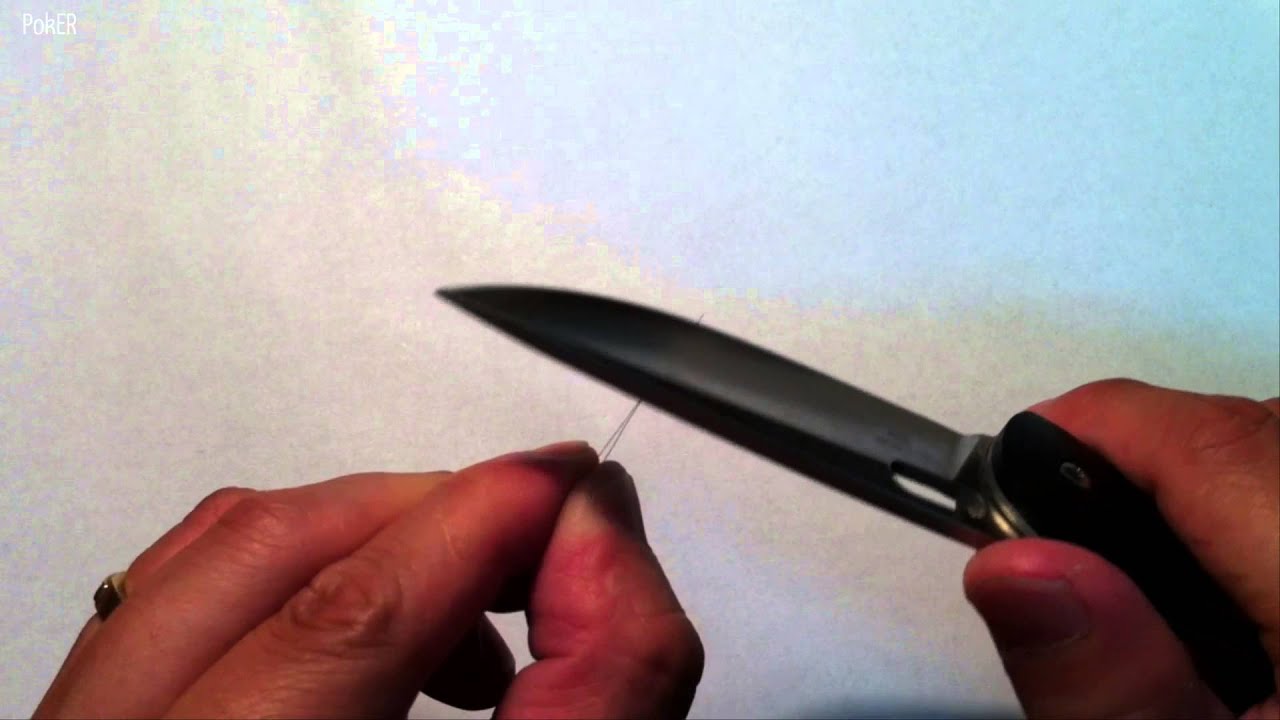 Cắt tóc với Buck 347 thép CPM S30V - Clip 3 - YouTube