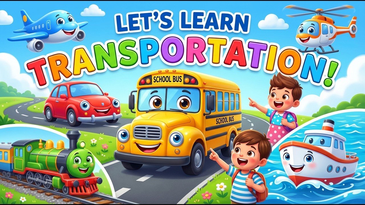 Let's Learn Transportation | Transport | Vehicles Name | Tiny Tuberz ...