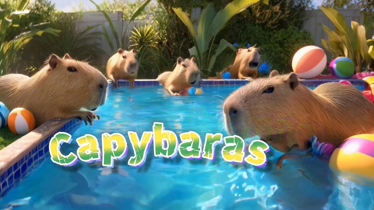 The Capybaras Have A Pool Party! 😎 - YouTube