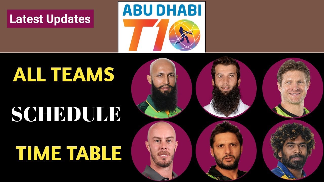 T10 League 2019 | Abu Dhabi T10 | T10 Schedule, T10 Squad, T10 Teams ...