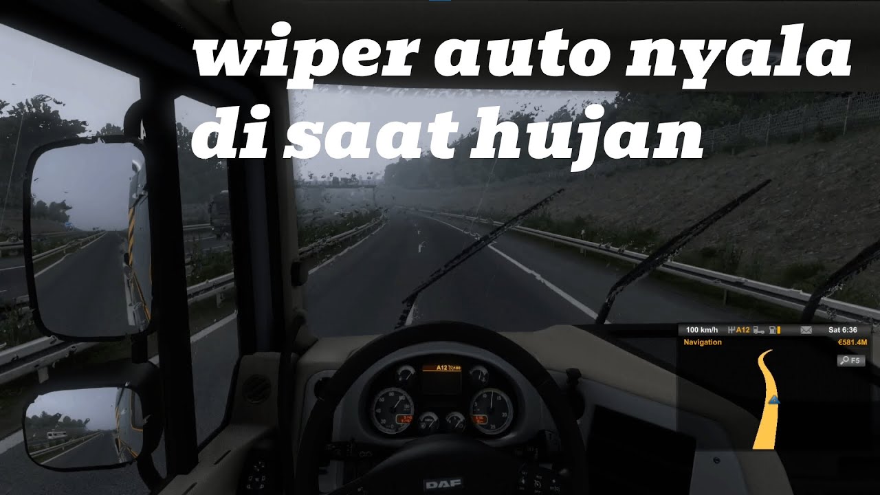 WIPER OTOMATIS ON SETIAP HUJAN 🌧️ DI EURO TRUCK SIMULATOR 2 VERSI 1.45 ...