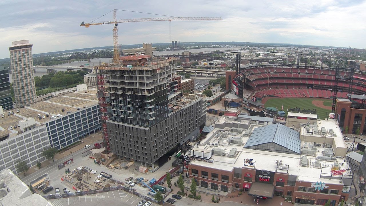Skyline changing in St. Louis as One Cardinal Way goes vertical - YouTube