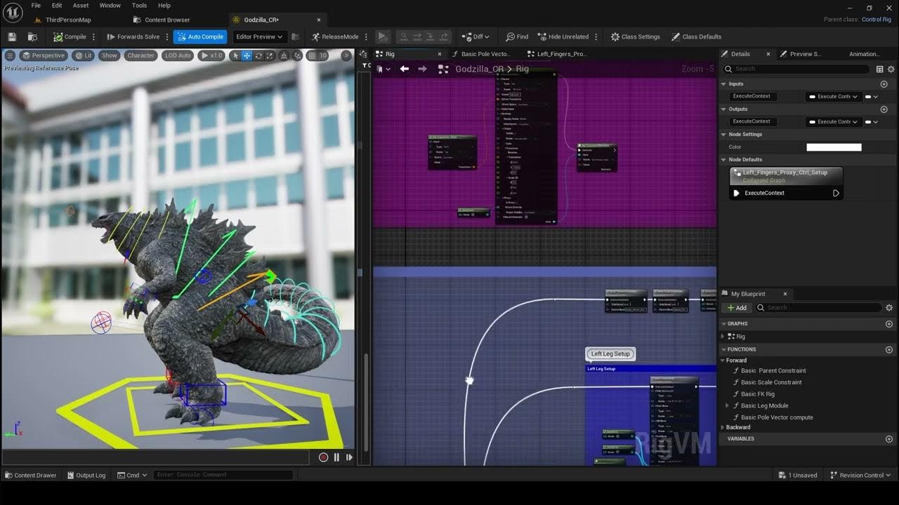Godzilla rigging in Unreal engine 5 - YouTube