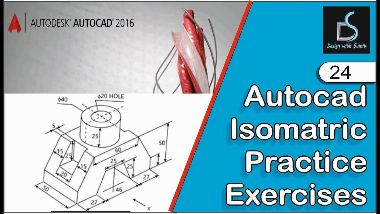 Isomatric drawing practice exercise 24 - YouTube