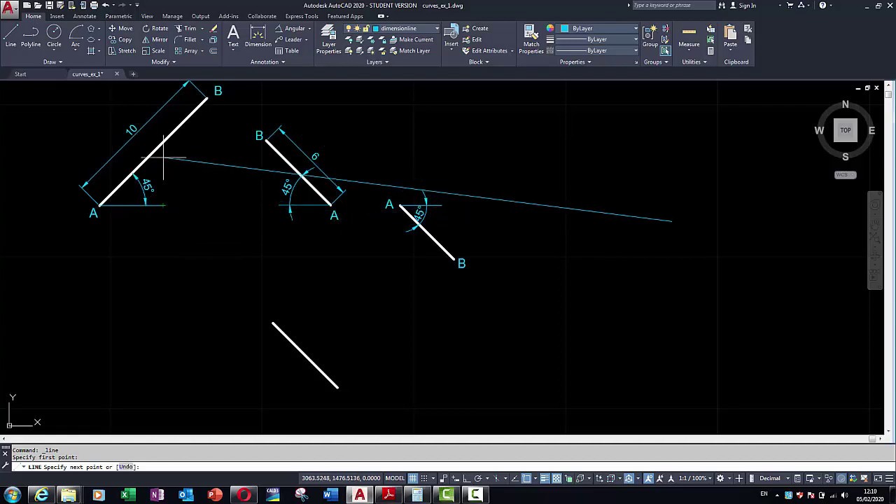 Line Using Autocad Lesson 3 polar Coordinate Line Using Autocad Lesson 3 polar Coordinate