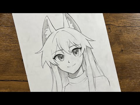 How to Draw a Cute Fox Anime Girl | Step by Step Drawing Tutorial