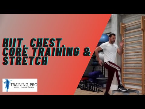 Hiit, chest, core training & stretch at home by Training Pro - YouTube