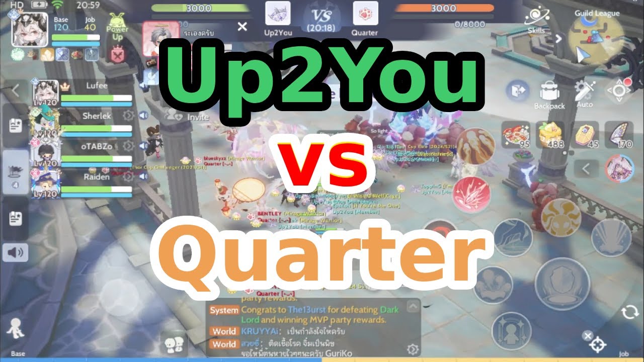 Ragnarok Origin : Guild league Up2You Vs Quarter 3 Sorcerer Pov - YouTube