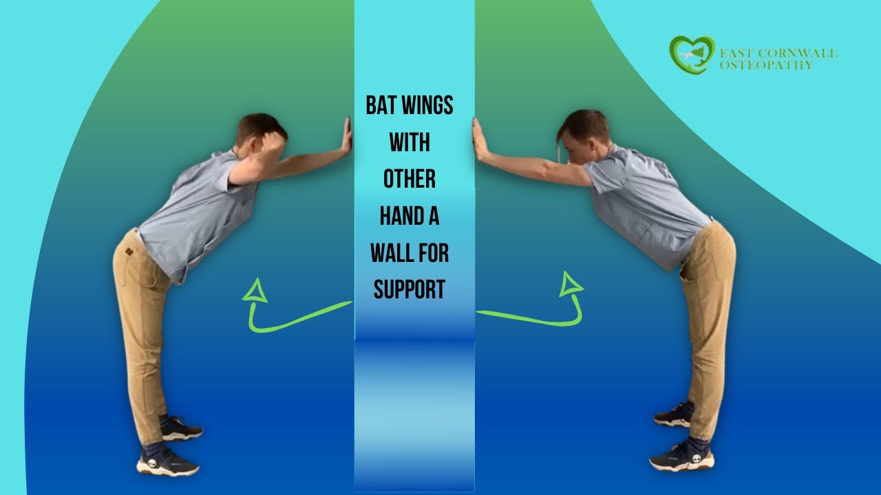 Bat Wings with Other Hand a Wall for Support | Bat Wings Exercise - YouTube