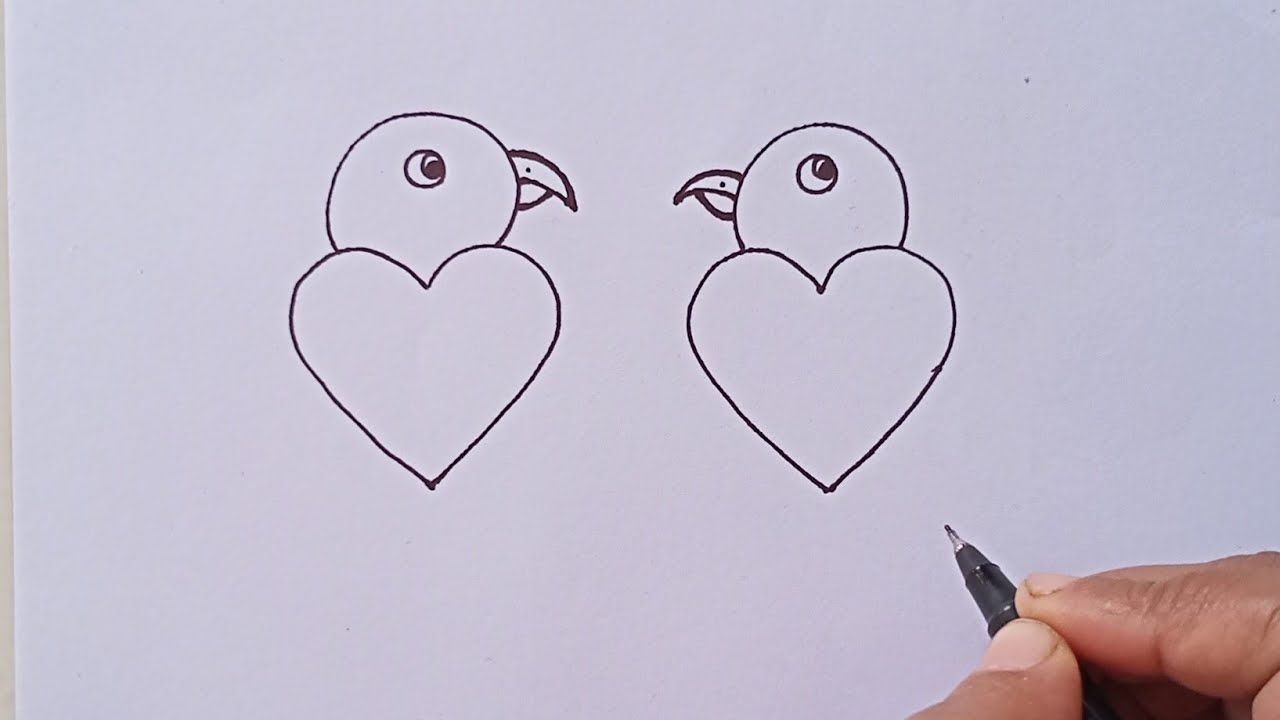 Bird Heart Drawing