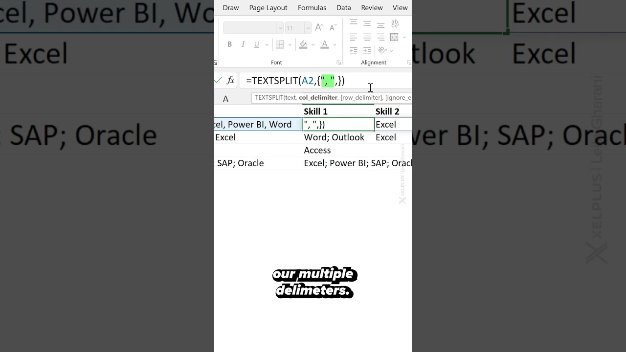 How To Split Text With Multiple Delimiters With Excel TEXTSPLIT shorts How To Split Text With Multiple Delimiters With Excel TEXTSPLIT shorts