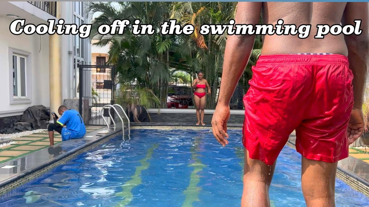 Cooling off in the swimming pool - YouTube