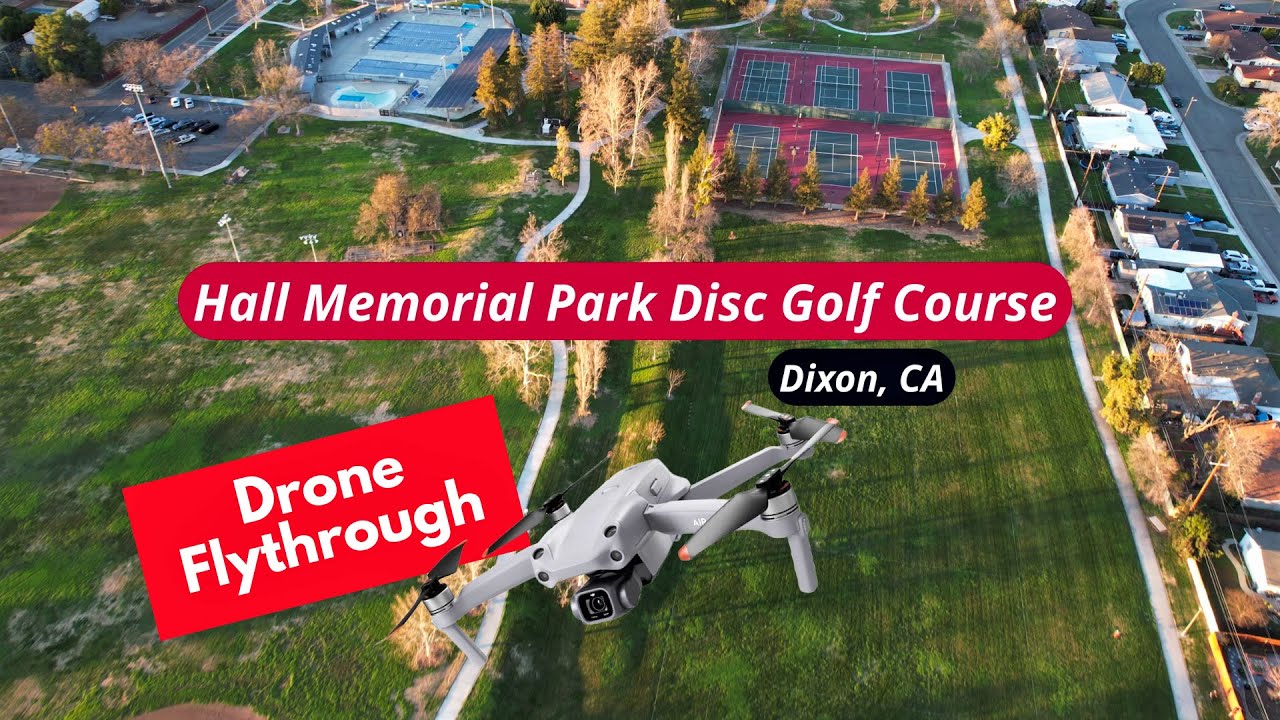 Hall Memorial Park Disc Golf Course Drone Flythrough - YouTube