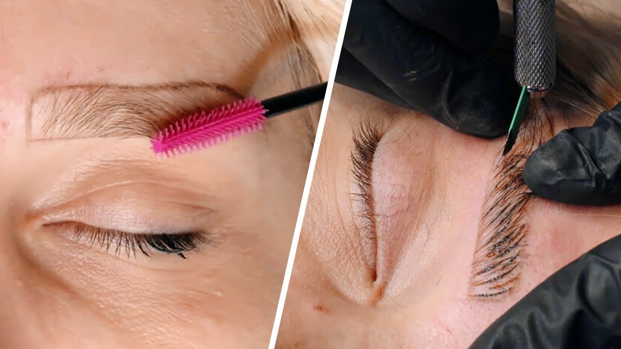 Eyebrows Microblading Transformation - Step By Step - YouTube