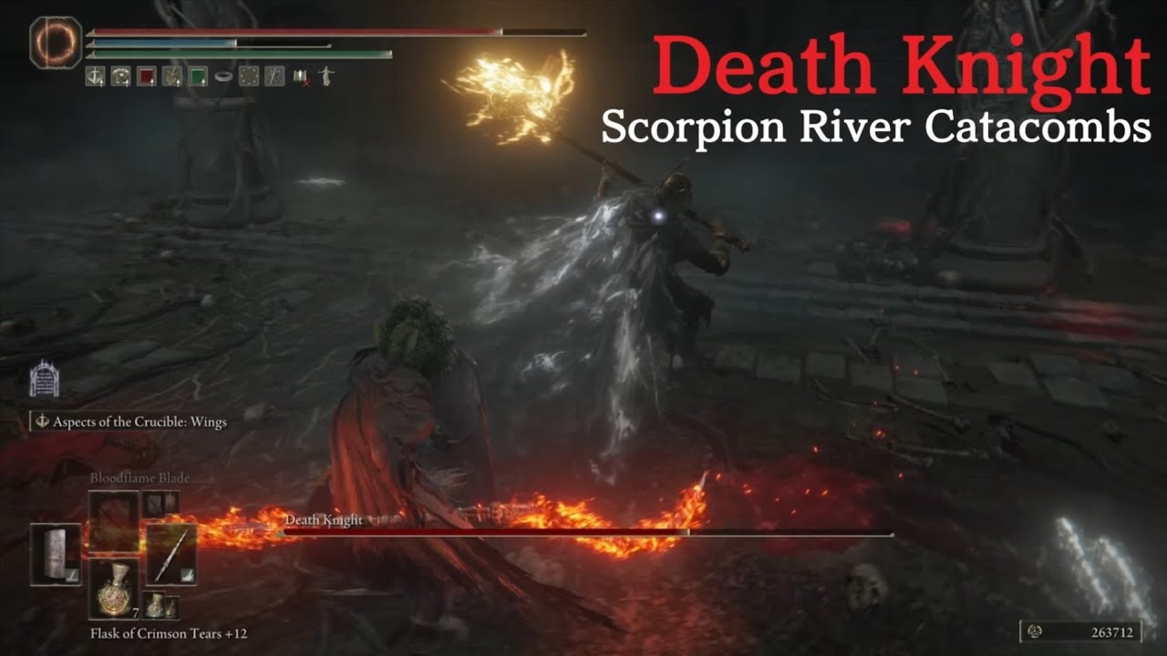 Death Knight vs. Godskin Peeler | Scorpion River Catacombs Boss - Elden ...