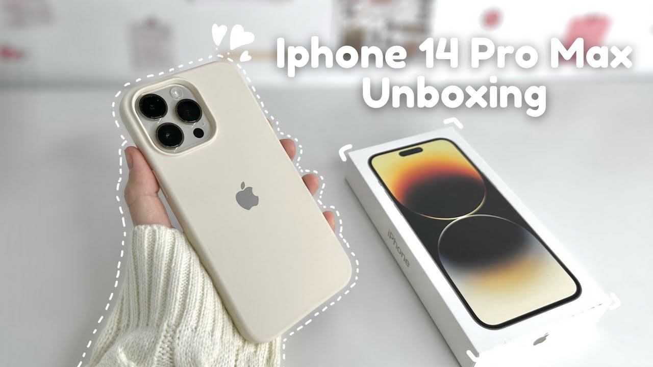Iphone 14 pro max unboxing (2022) 🤍 pinky beige theme / aesthetic 🌷 ...