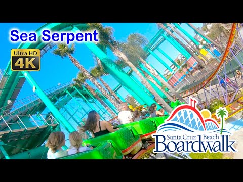 2022-04-06 Sea Serpent Roller Coaster On Ride Ultra HD 4K POV Santa ...