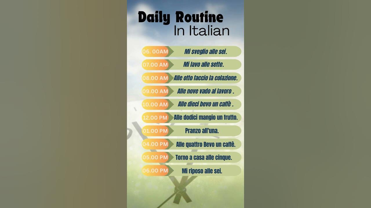 Daily Routine in Italian | Simple way of Learning Italian | Learn ...