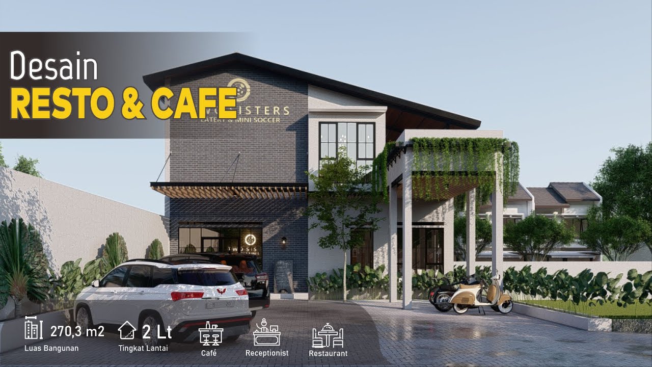 Desain Resto & Cafe konsep industrial - YouTube